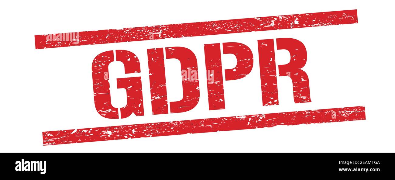 GDPR text on red grungy rectangle stamp sign Stock Photo - Alamy