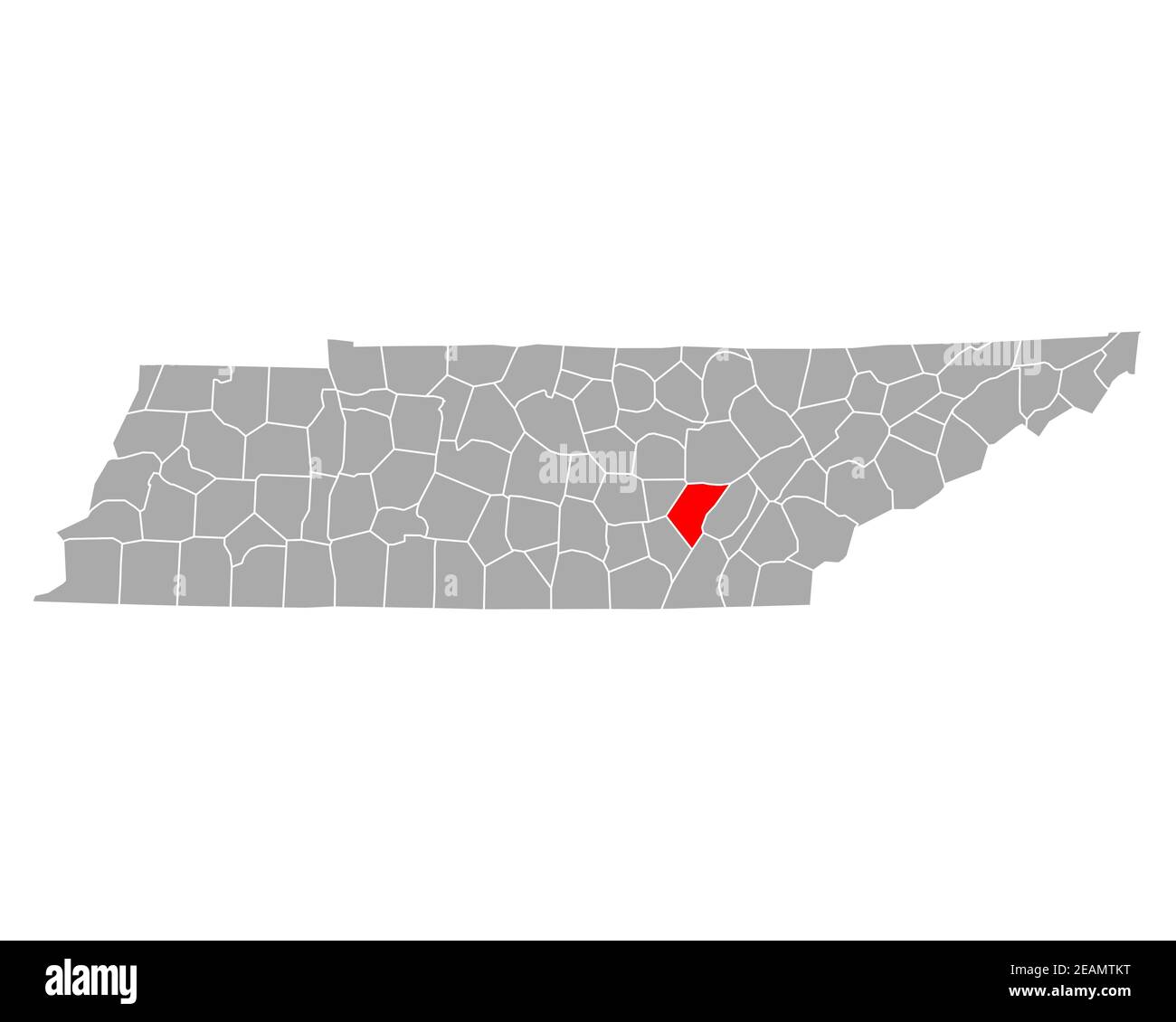Map of Bledsoe in Tennessee Stock Photo - Alamy