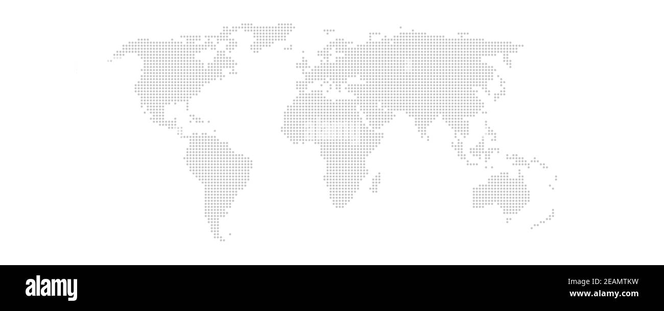 World map made with grey dots Stock Photo - Alamy