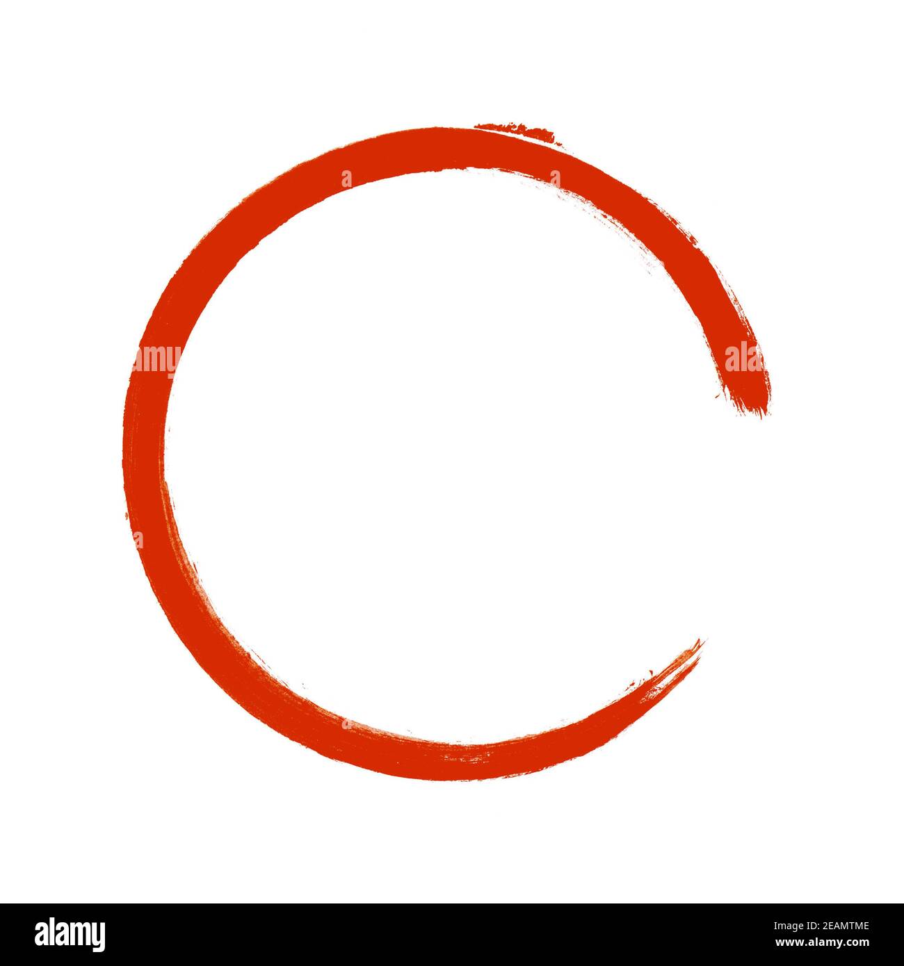 Paintbrush circle with red color on white background Stock Photo - Alamy