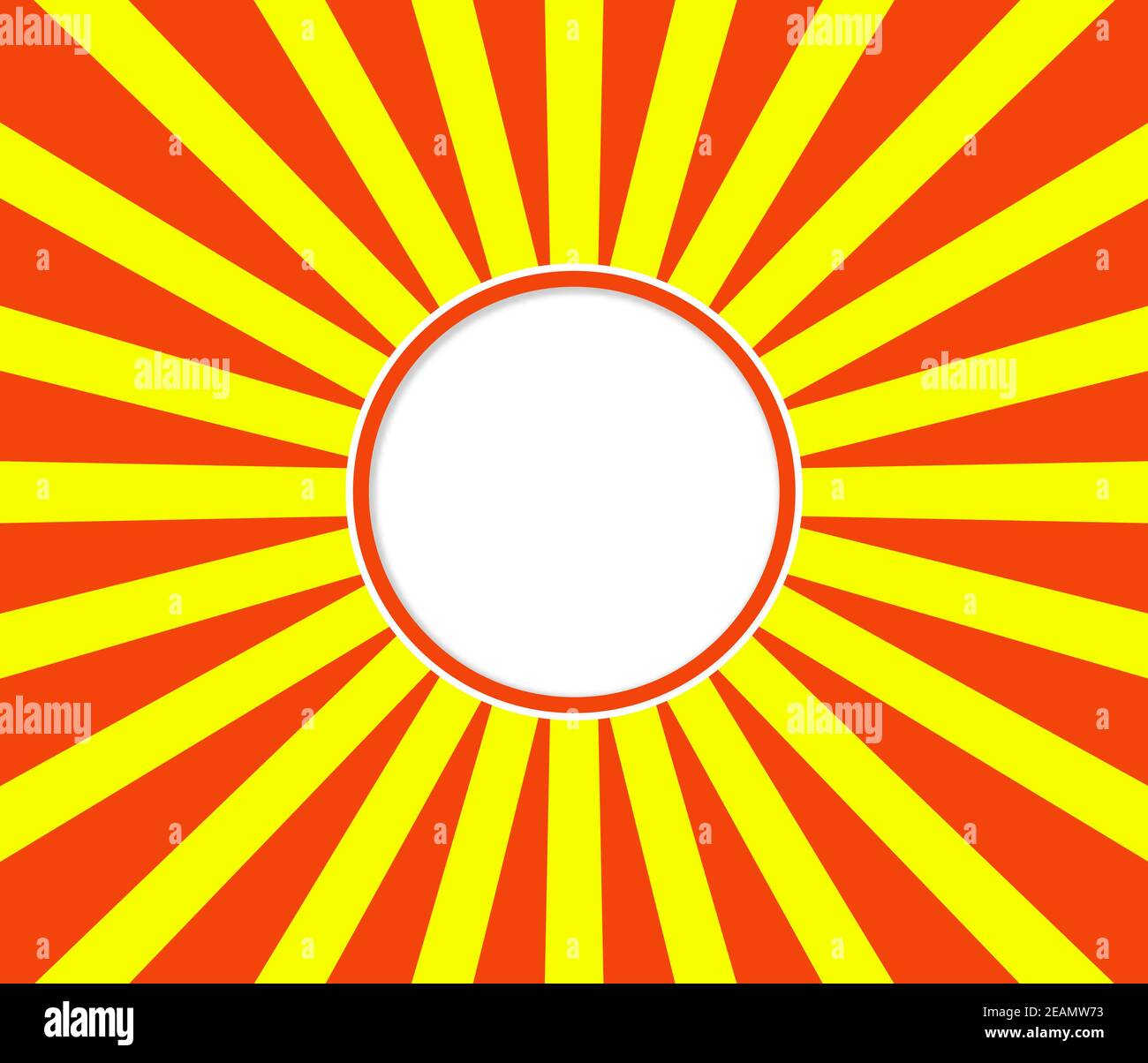 Red and yellow rays background texture with empty white circle Stock ...