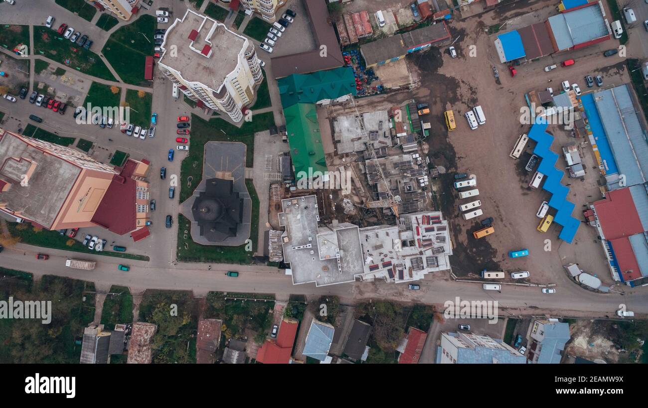 Aerial View of New Microdistrict in the Town Stock Photo - Alamy