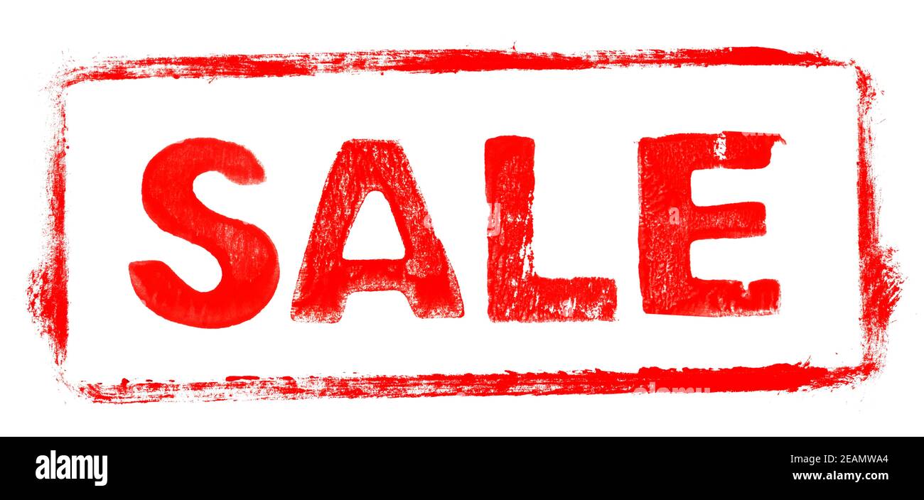 Red stencil frame: Sale banner Stock Photo - Alamy