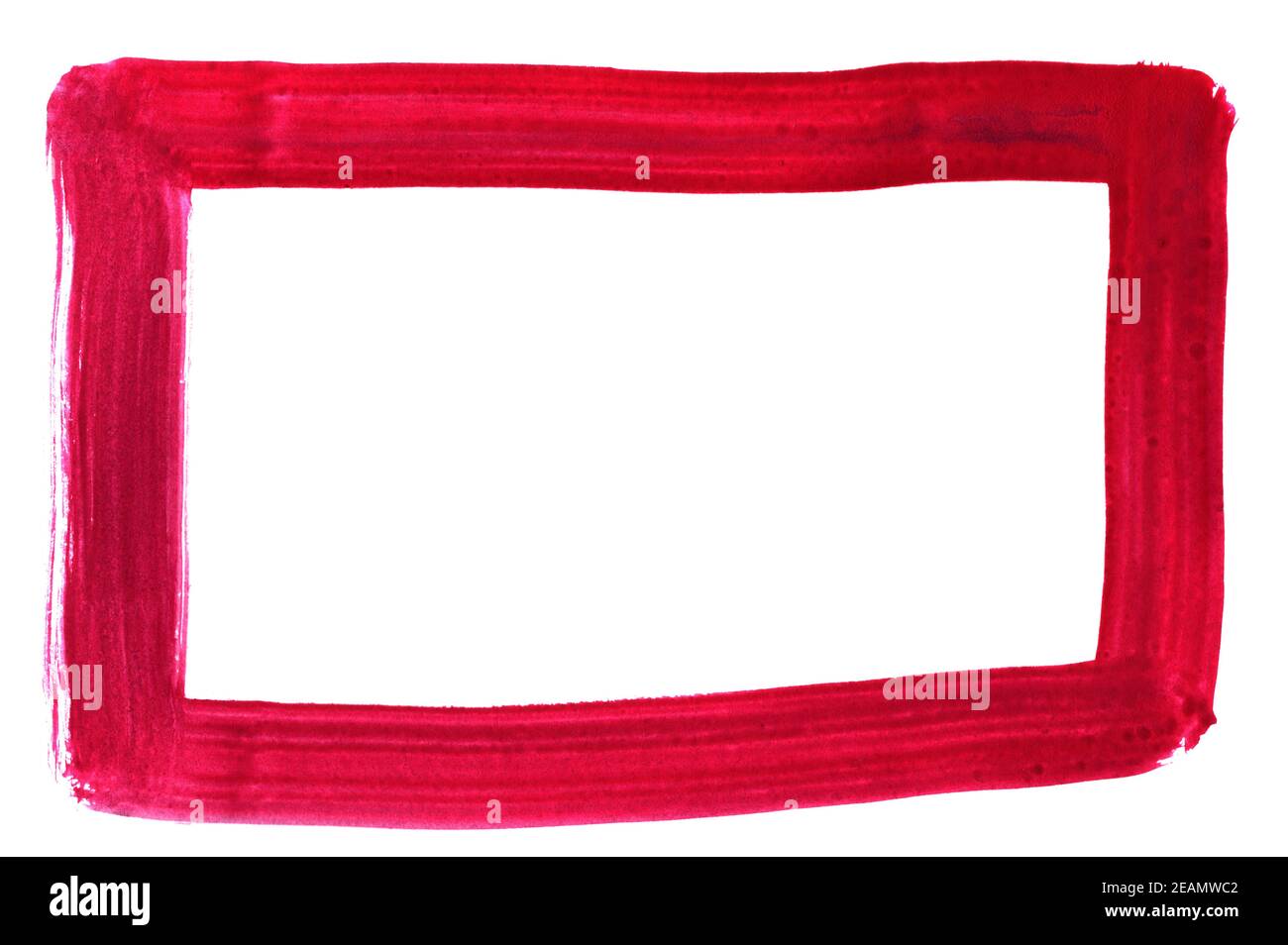 Red hand painted rectangle made with paintbrush Stock Photo - Alamy