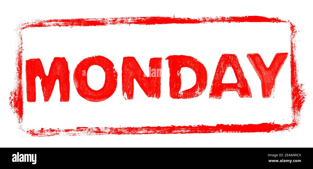 Red stencil frame: Monday banner Stock Photo - Alamy