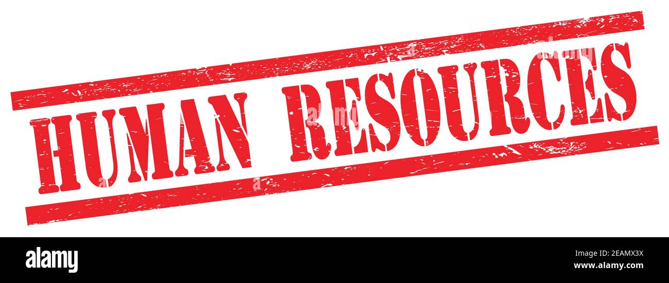 HUMAN RESOURCES text on red grungy rectangle vintage stamp Stock Photo ...