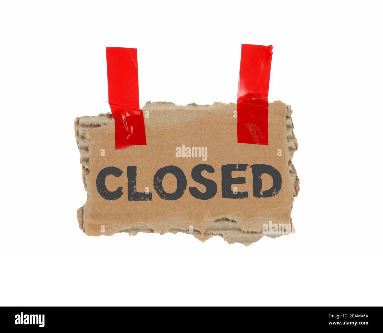 Closed on brown cardboard with adhesive tape Stock Photo - Alamy