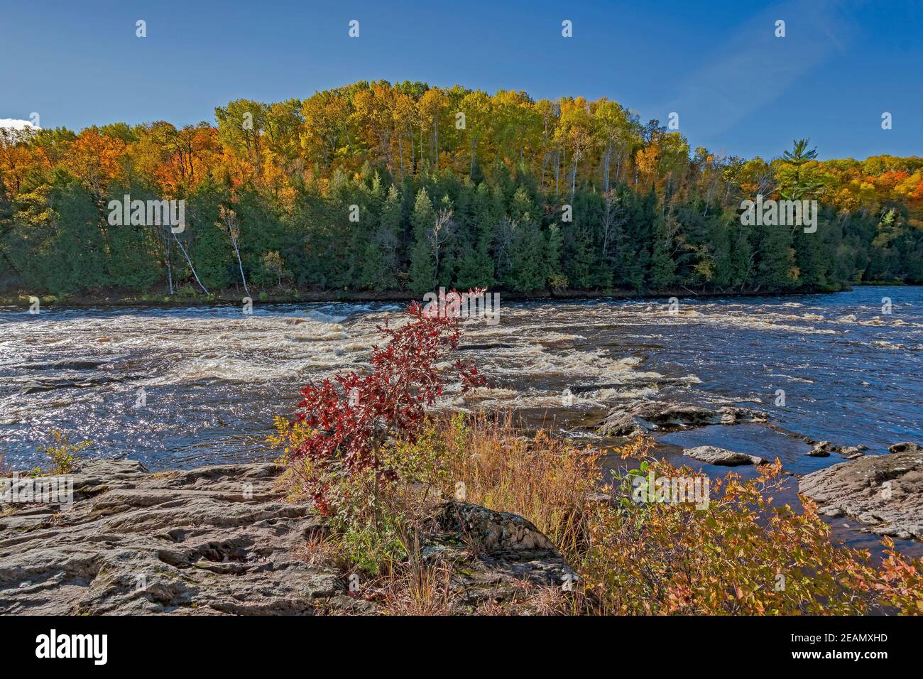 Rocky Rapids in the North Woods Autumn Stock Photo - Alamy