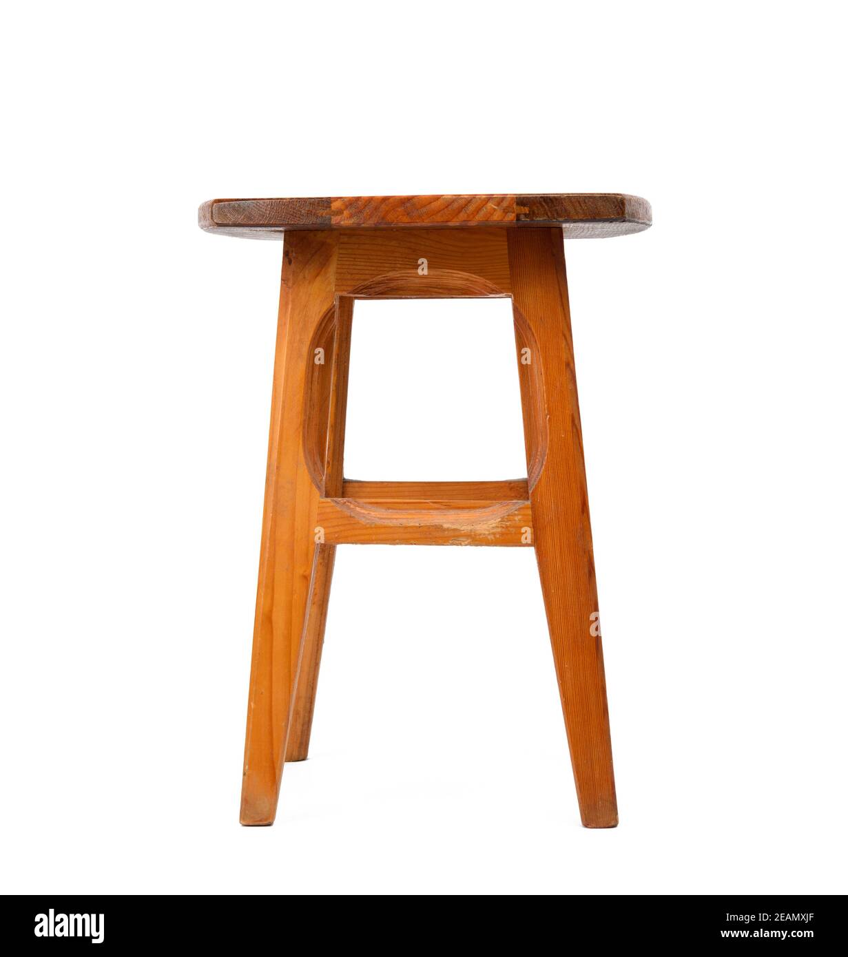 wooden kitchen stool with legs isolated on white background Stock Photo ...