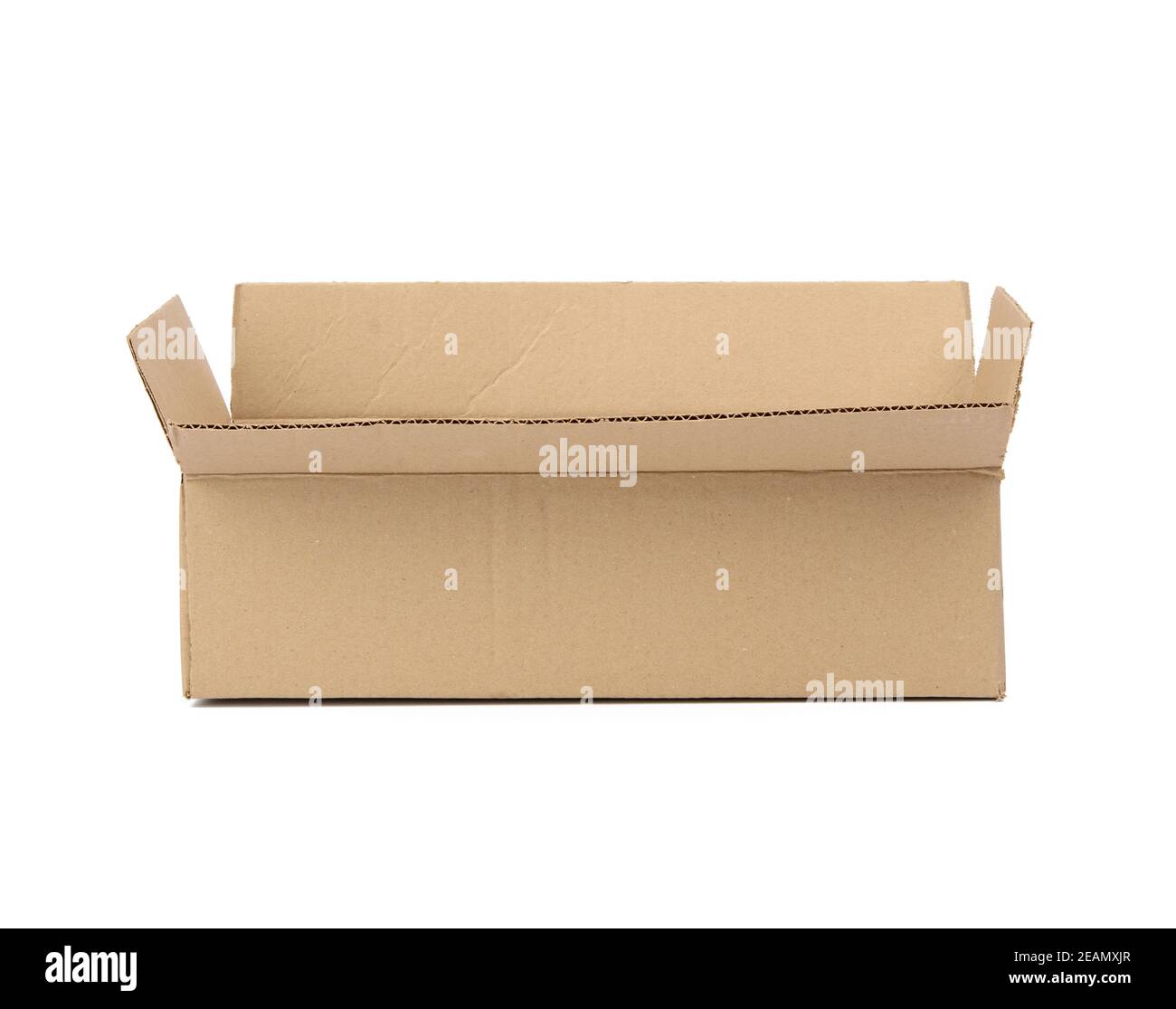 open cardboard rectangular box made of corrugated brown paper Stock ...
