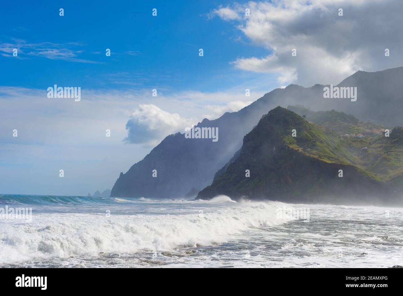 Madeira landscape ocean mountain cliff Stock Photo - Alamy