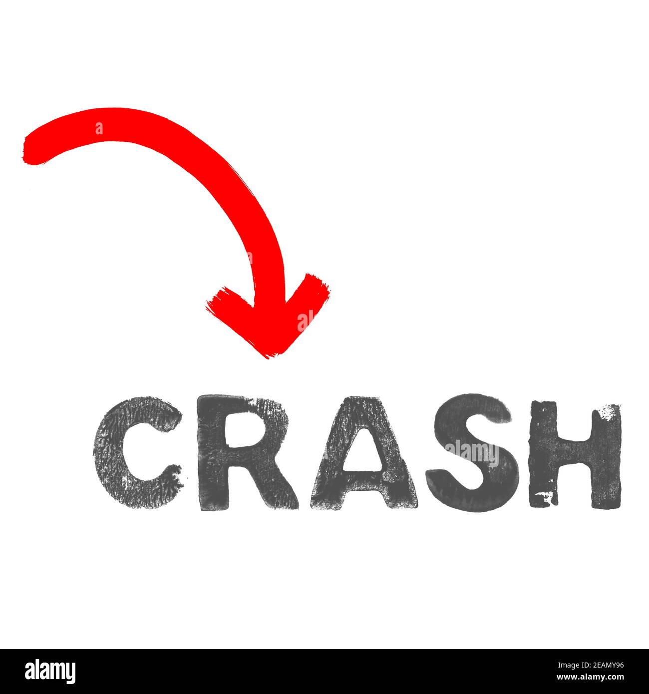 Crash - Black grunge text with painted arrow Stock Photo - Alamy