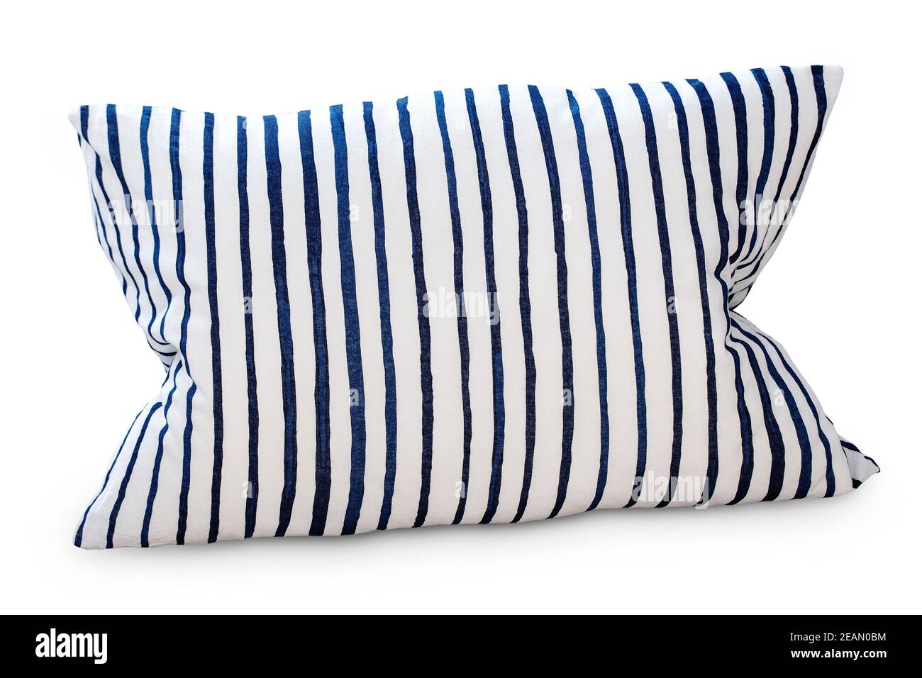 White striped pillow isolated against white background Stock Photo - Alamy