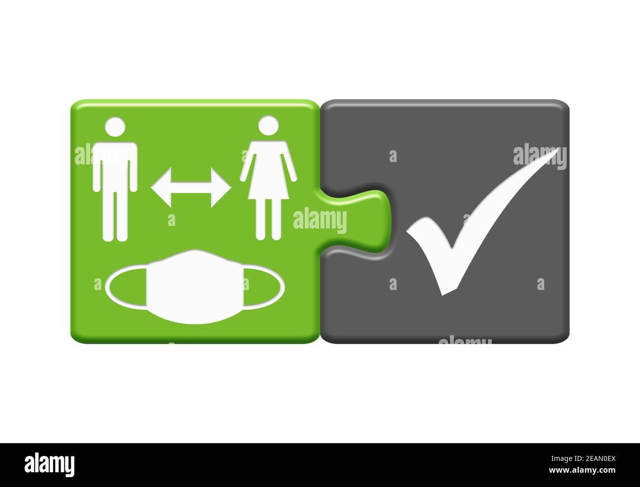 Wear a Mask and Keep your Distance with Tick on Buttons 3D Illustration ...