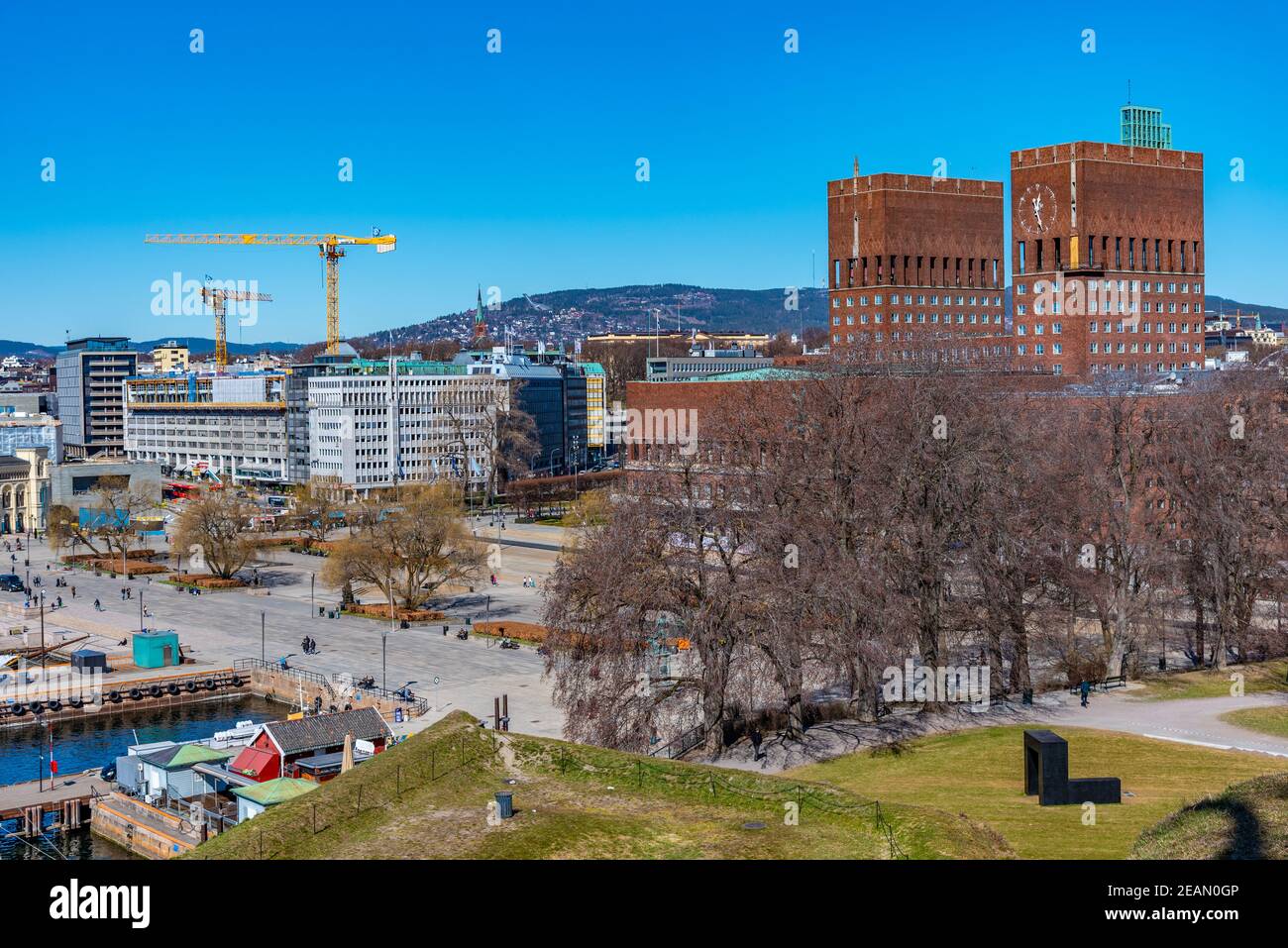 Town hall in oslo viewed from Akershus fort, Norway Stock Photo - Alamy