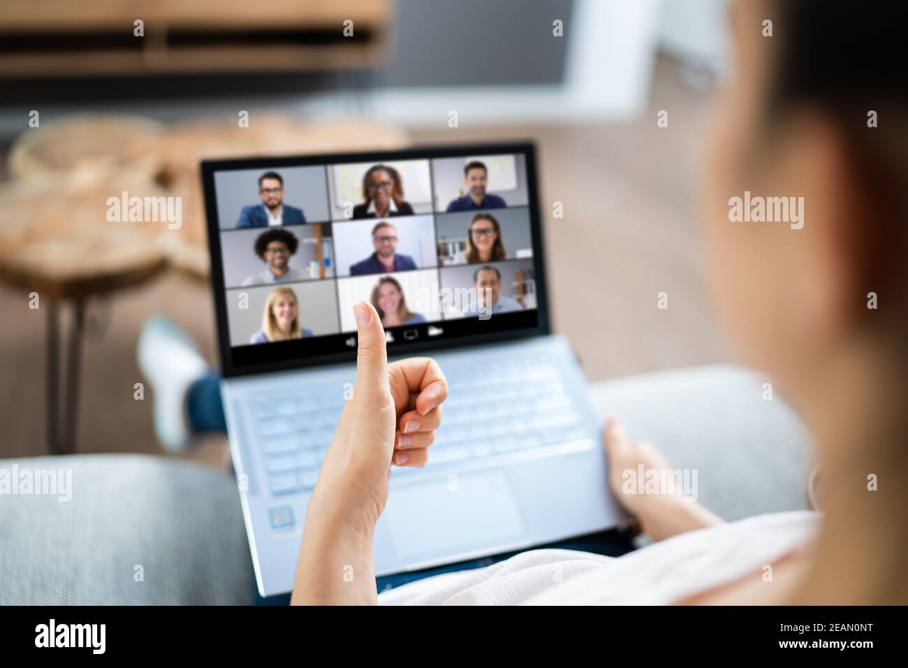 Live Elearning Video Conference Webinar Stock Photo - Alamy