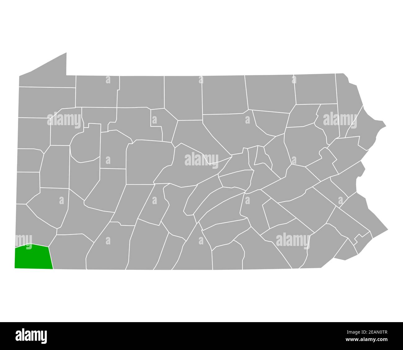 Map of Greene in Pennsylvania Stock Photo - Alamy
