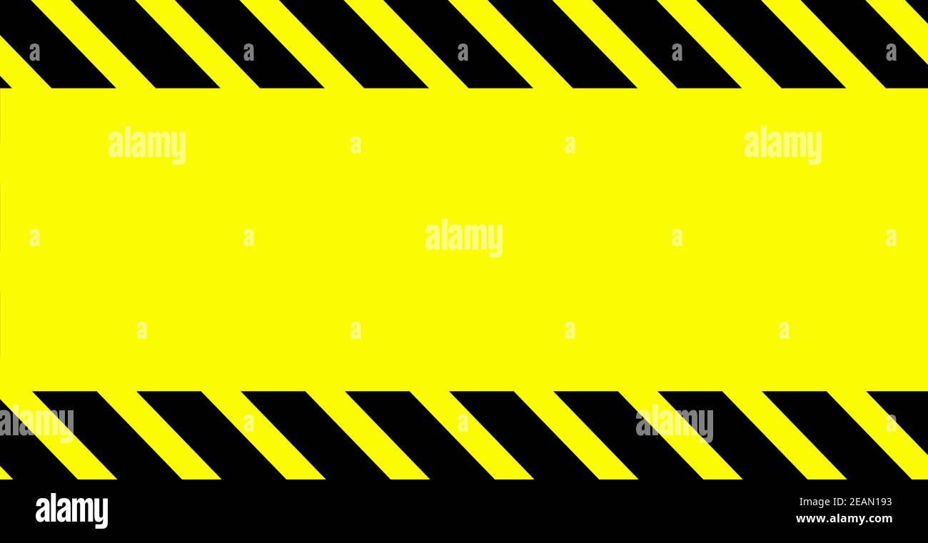 Empty blank Banner with black yellow stripes Stock Photo - Alamy