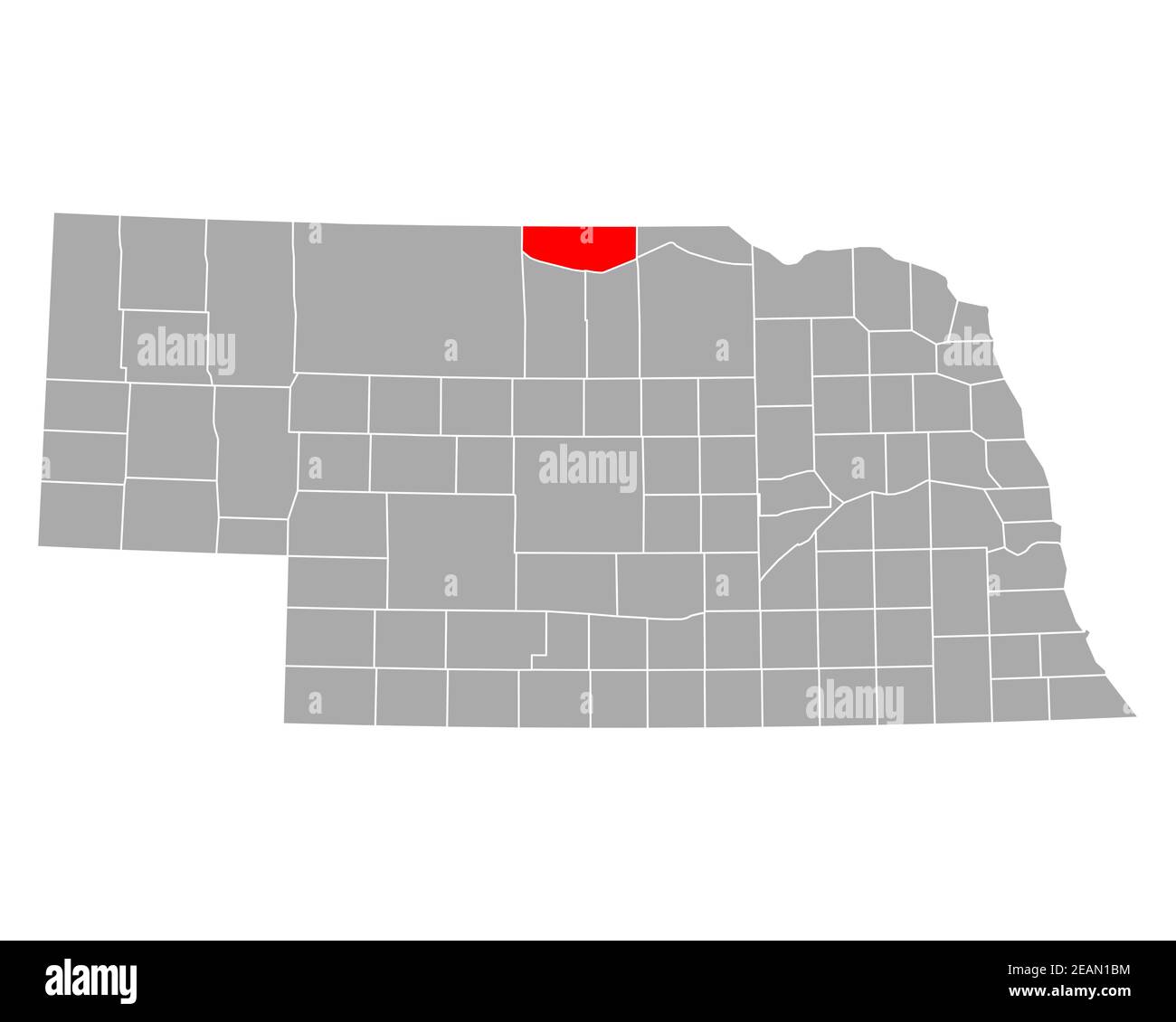 Map of Keya Paha in Nebraska Stock Photo - Alamy