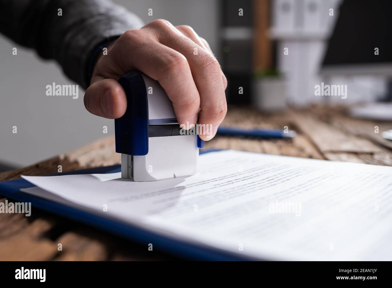 Approved Document Stamp Or Permit Stamper Stock Photo - Alamy