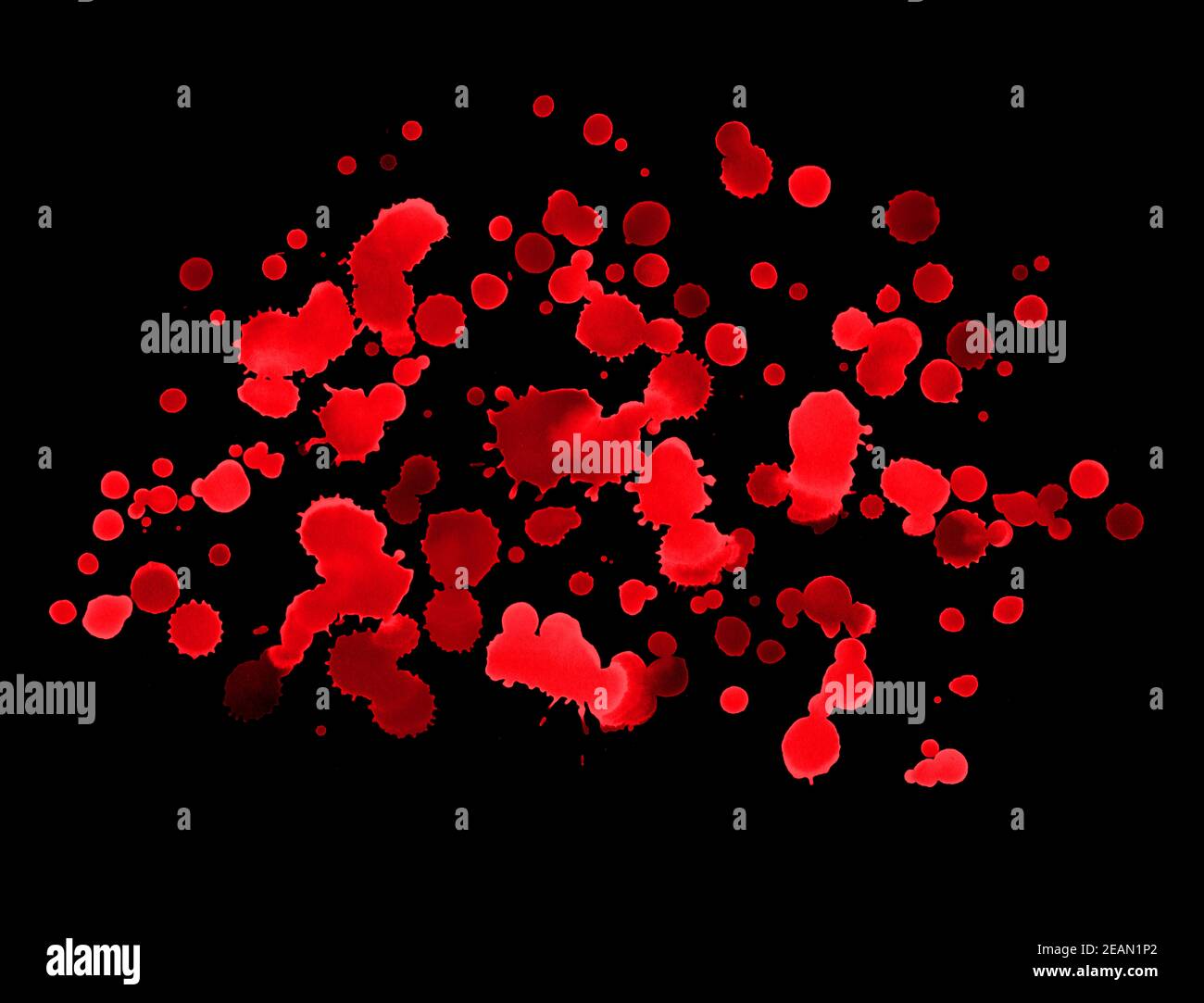 Blobs of watercolor with red color on black Stock Photo - Alamy