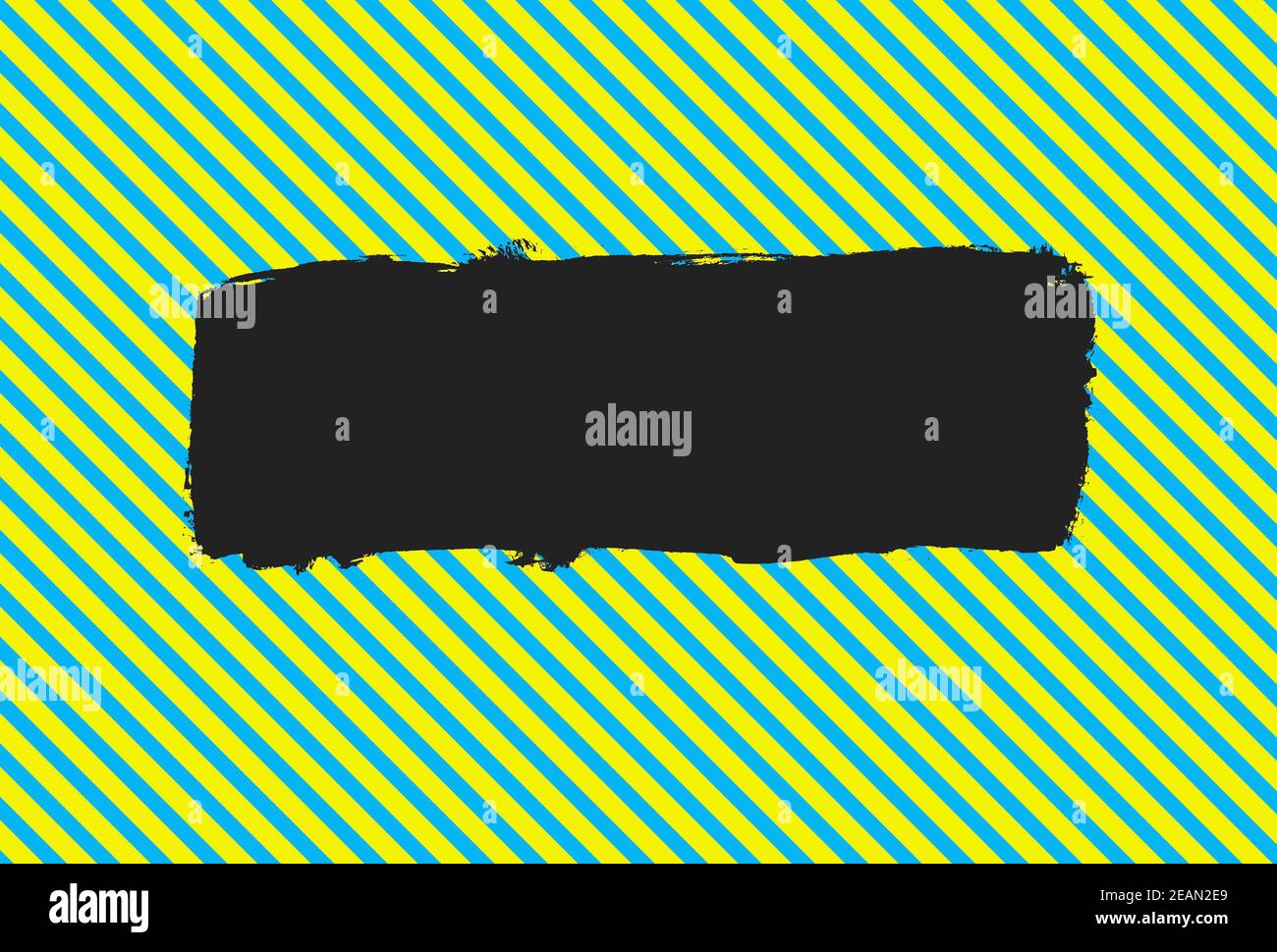 Empty black graffiti stripe on diagonal stripes yellow and turquoise ...