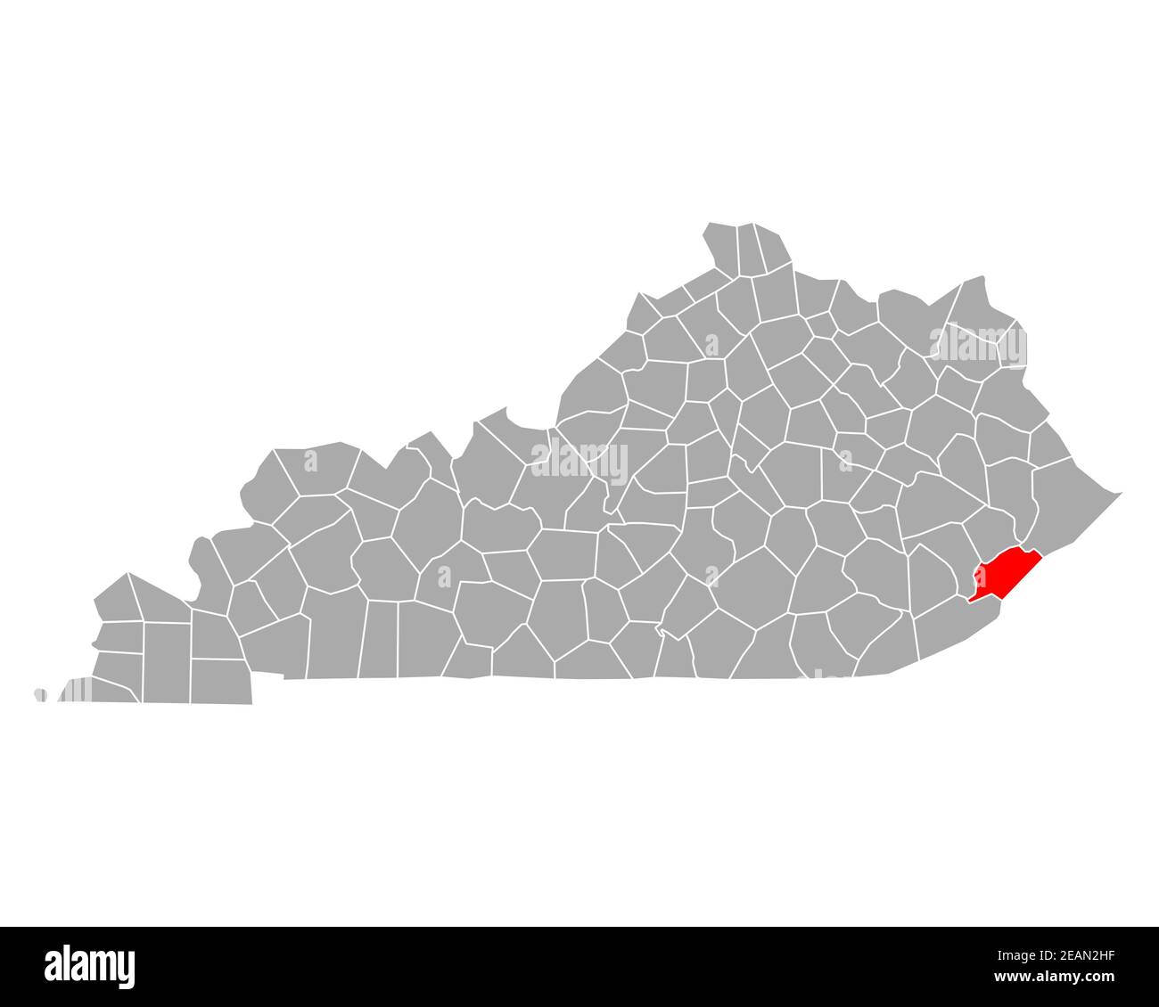 Map of Letcher in Kentucky Stock Photo - Alamy