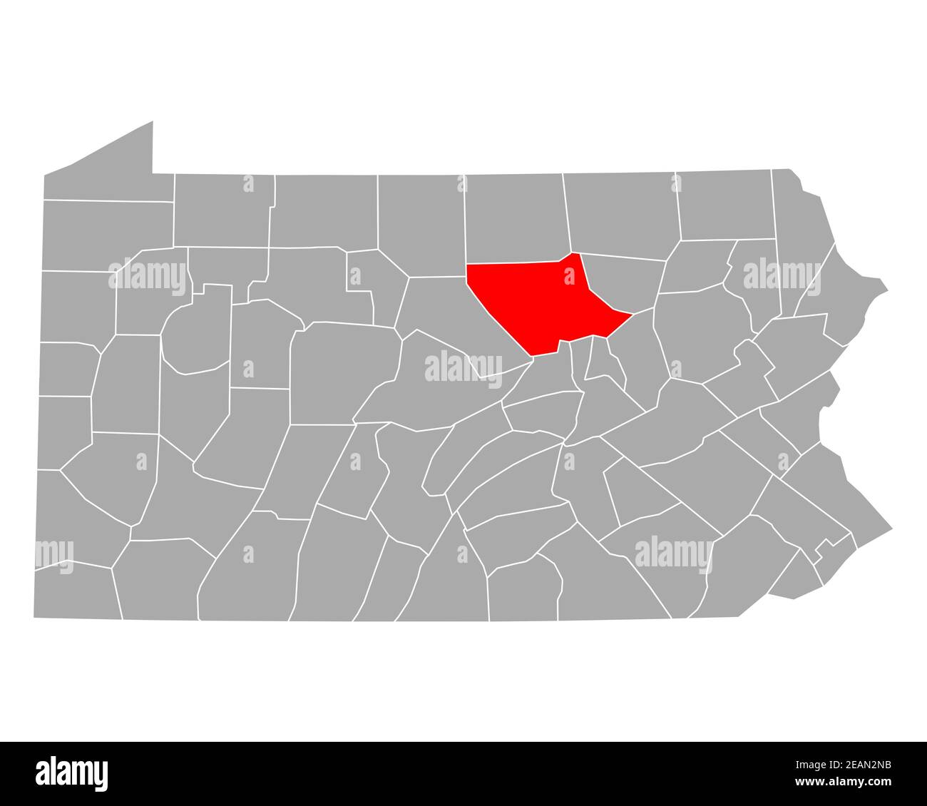 Map of Lycoming in Pennsylvania Stock Photo - Alamy