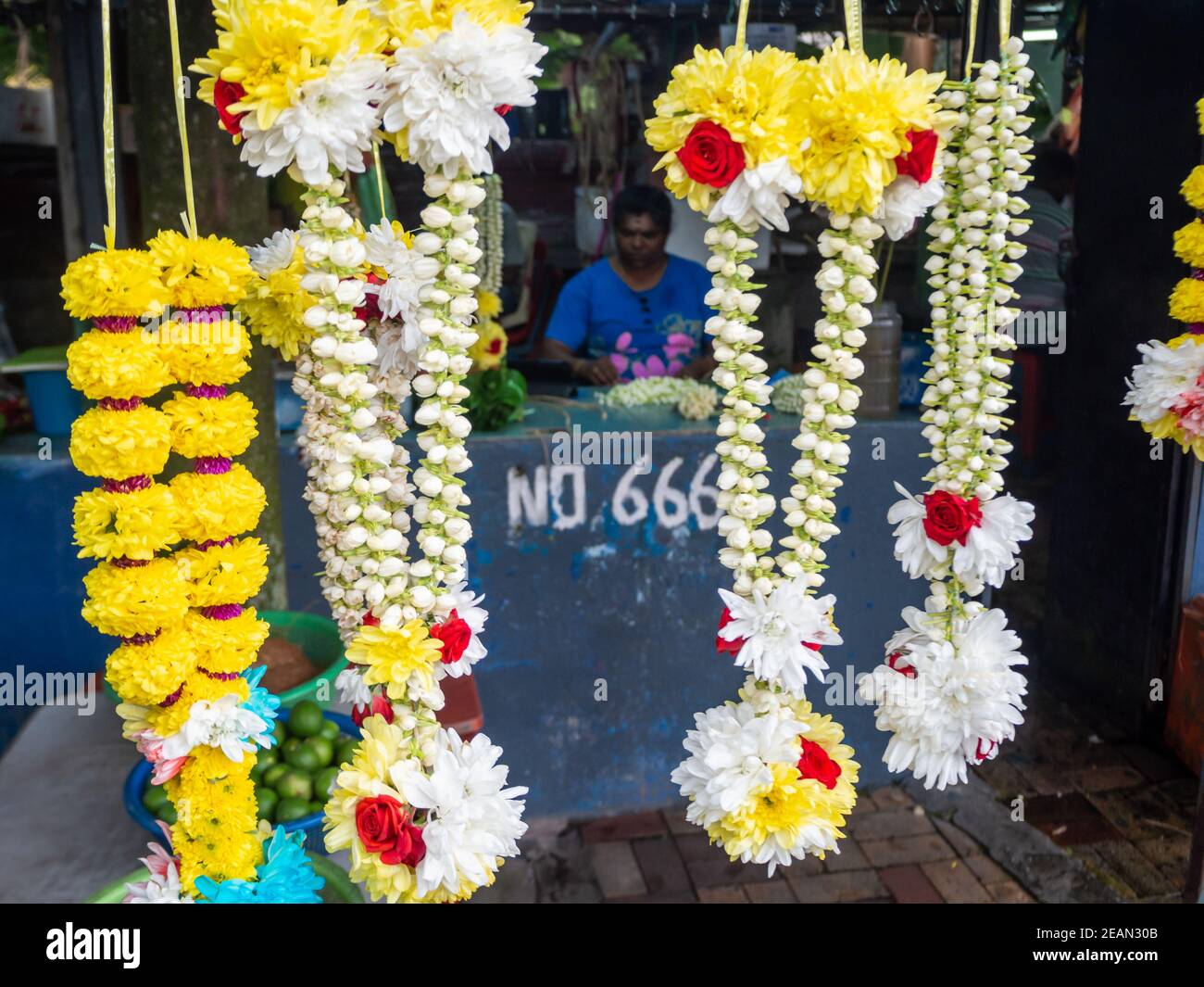 Kuala Lumpur, Malaysia : Indian flower shop at Batu caves temple and ...