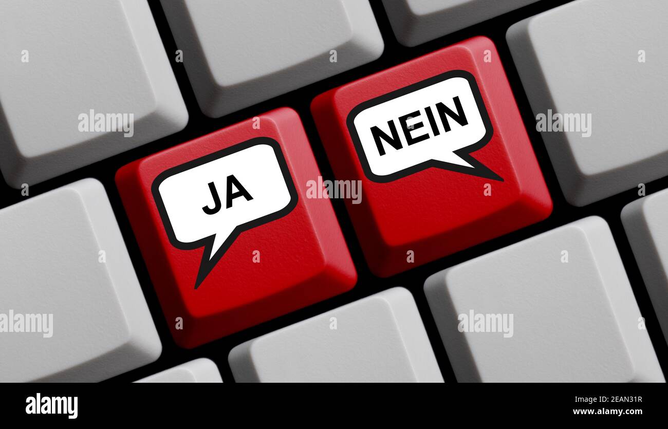 Yes or No in german language on red computer keyboard Stock Photo - Alamy
