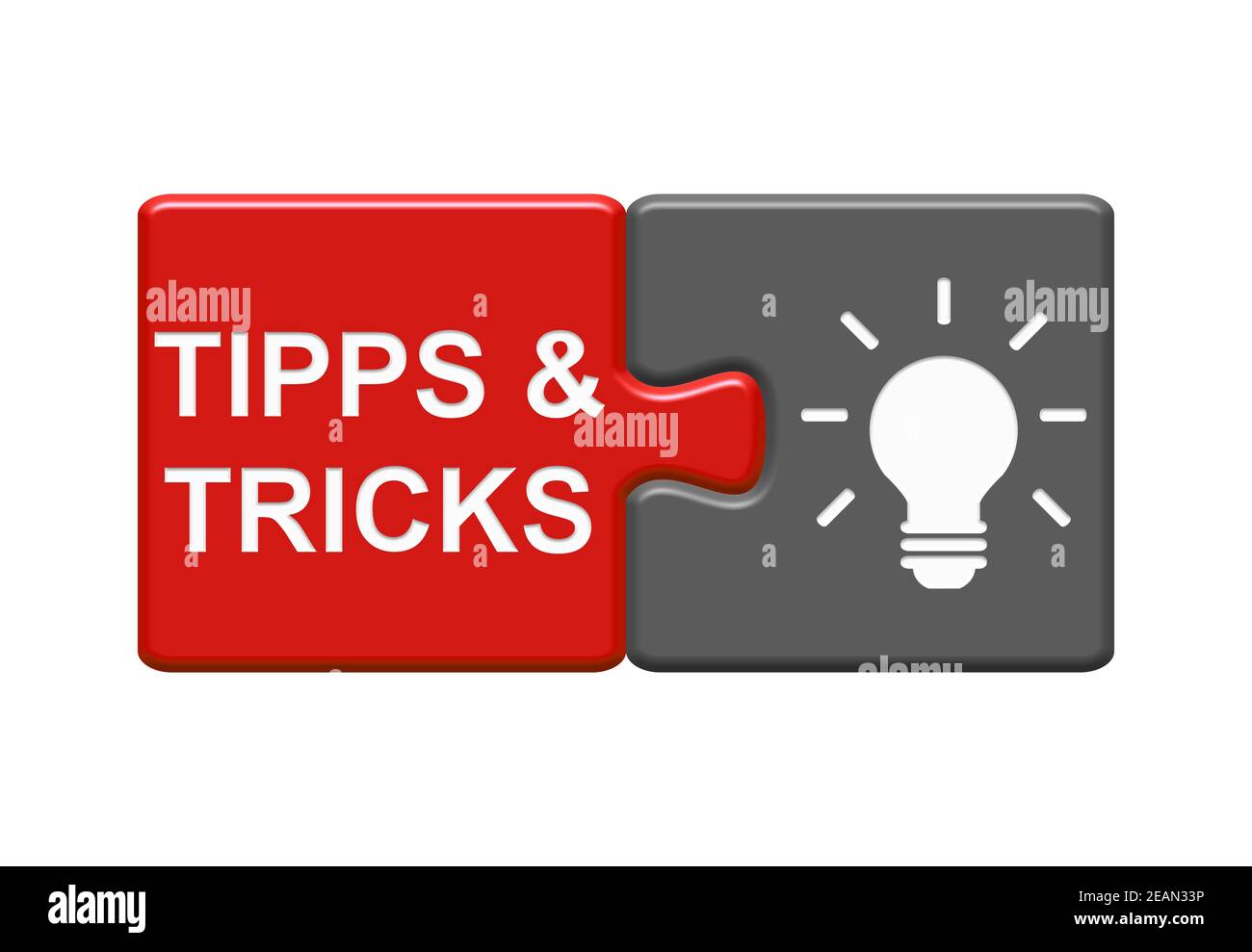 Tips and tricks in german language on Puzzle Button - 3D Illustration ...