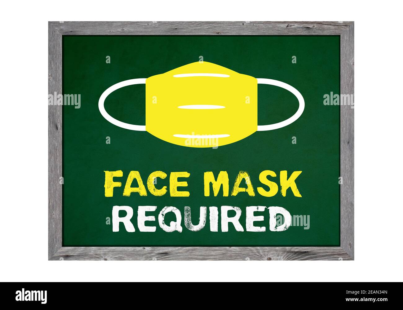 Chalkboard or information sign showing: Face Mask required Stock Photo ...