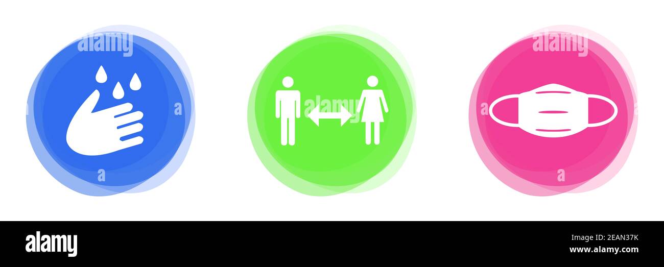 Coronavirus Banner: Wash Hands, Keep Distance, Wear a Mask Stock Photo ...