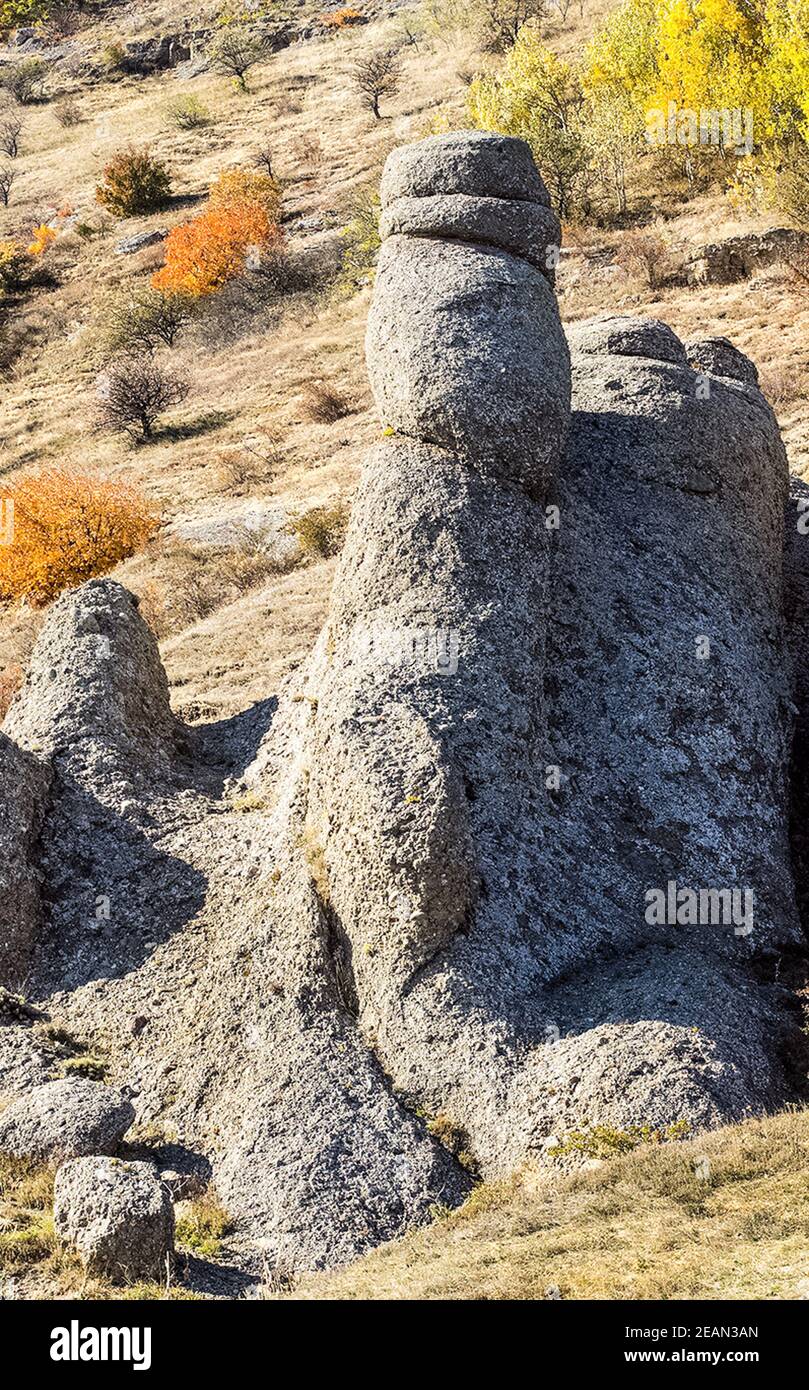 Rocks in Crimea. The rocks of rocks of Crimea. The output of limestone ...