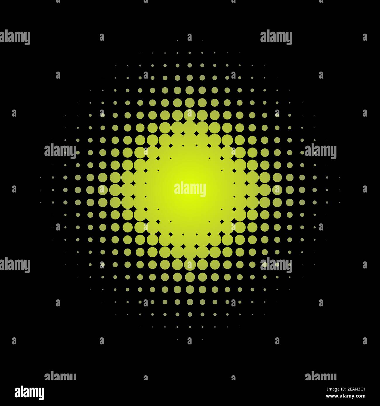 Yellow gradient dots on black background Stock Photo - Alamy
