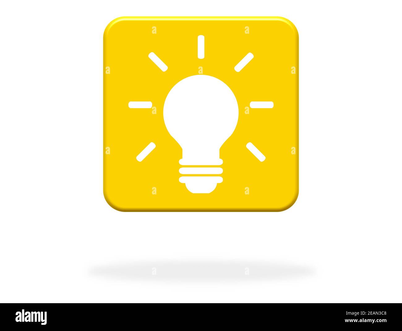Yellow Button with light bulb icon: Tip, Idea or Creativity Stock Photo ...