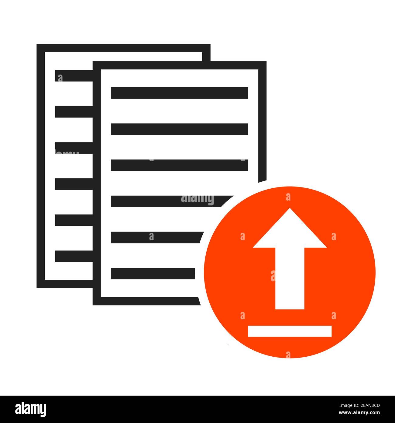 Upload Data - Papers with arrow icon Stock Photo - Alamy