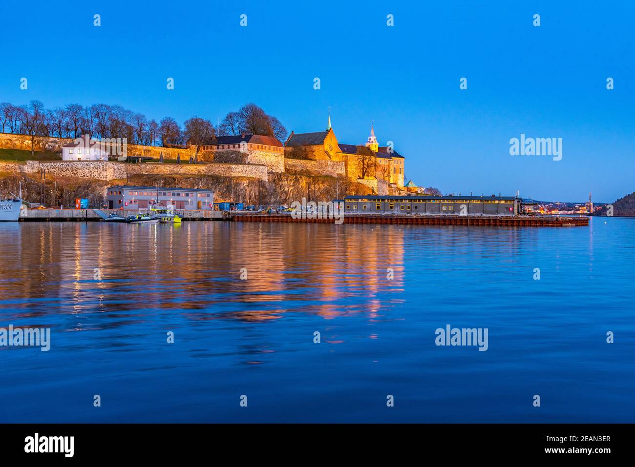Sunset view of the Akershus fort in Oslo, Norway Stock Photo - Alamy