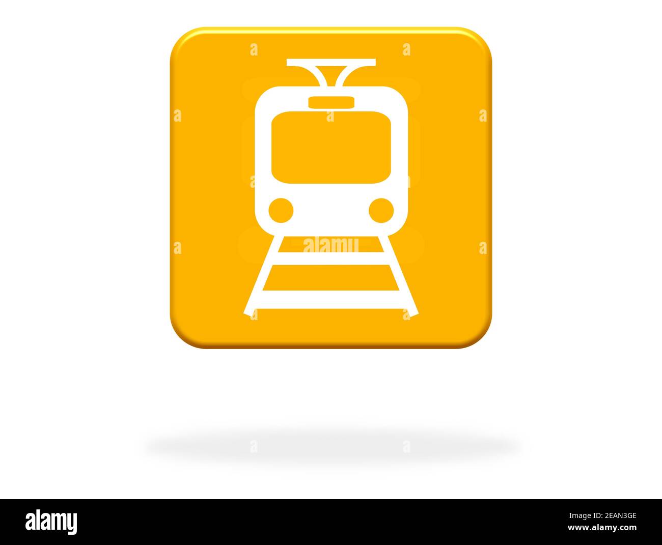 Orange Button with train icon - Public Transport or Train Station Stock ...
