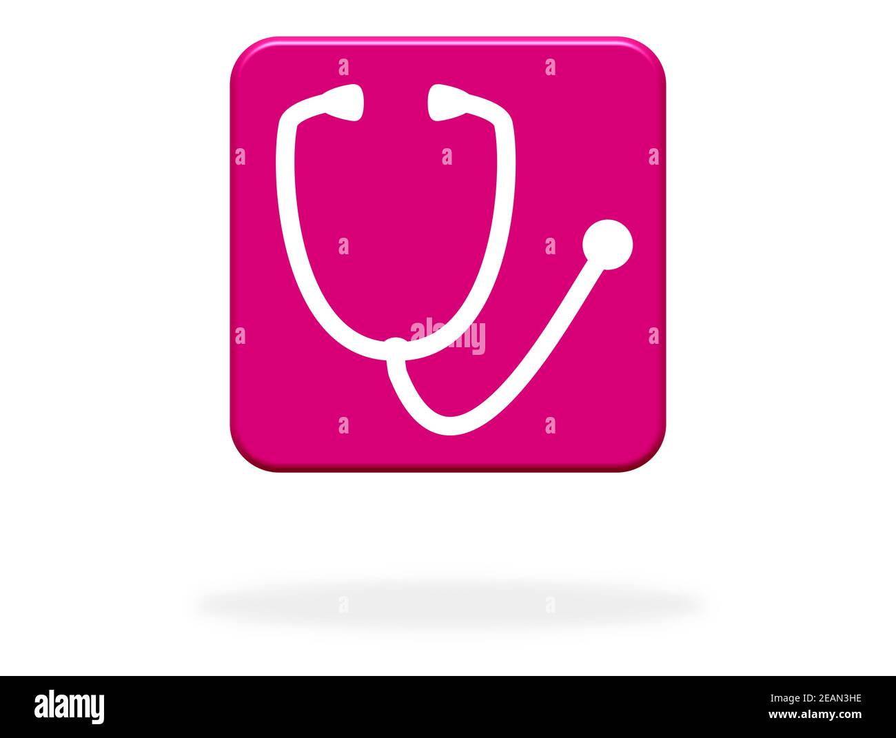 Pink Button with stethoscope icon - Doctor or Hospital Stock Photo - Alamy