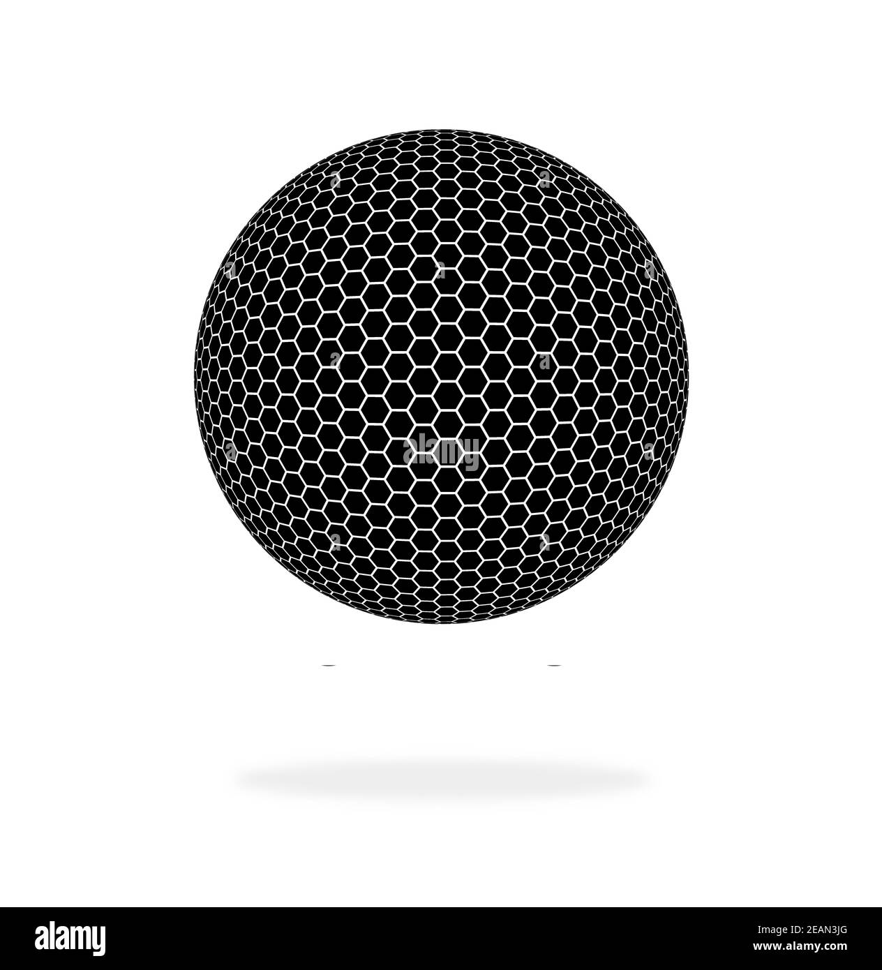 Hexagon pattern black and white on 3d ball Stock Photo - Alamy