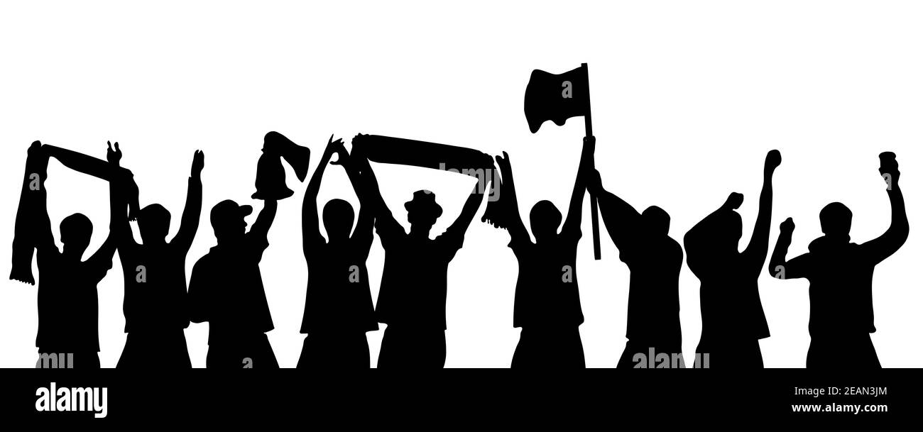 Cheering football fans Black and White Stock Photos & Images - Alamy
