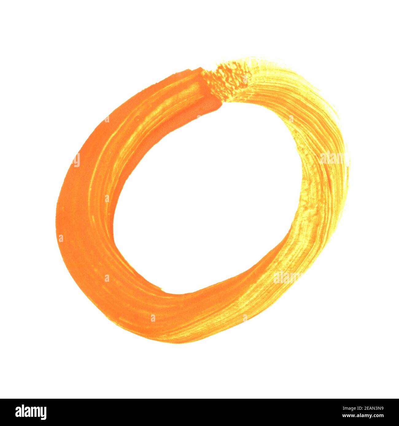 Paintbrush circle with yellow orange color Stock Photo - Alamy