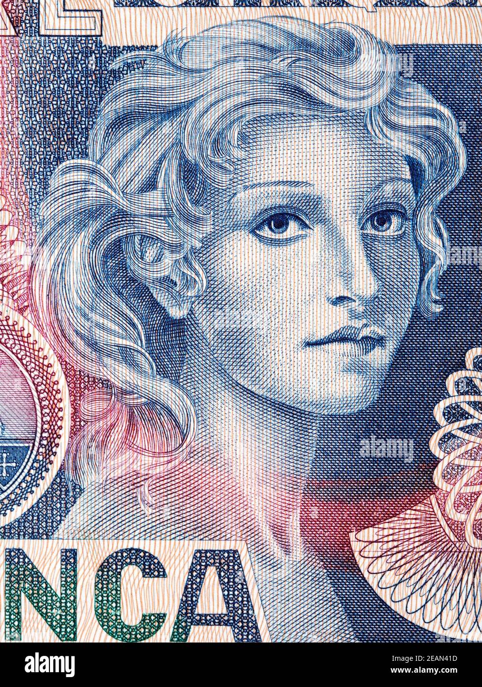 Portrait of a Woman from old Italian money Stock Photo - Alamy