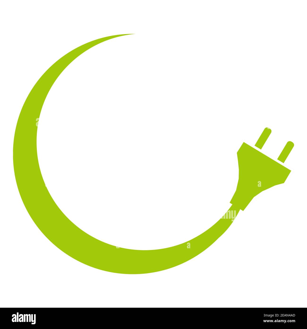 Green plug with wire - Regenerative energy symbol Stock Photo - Alamy