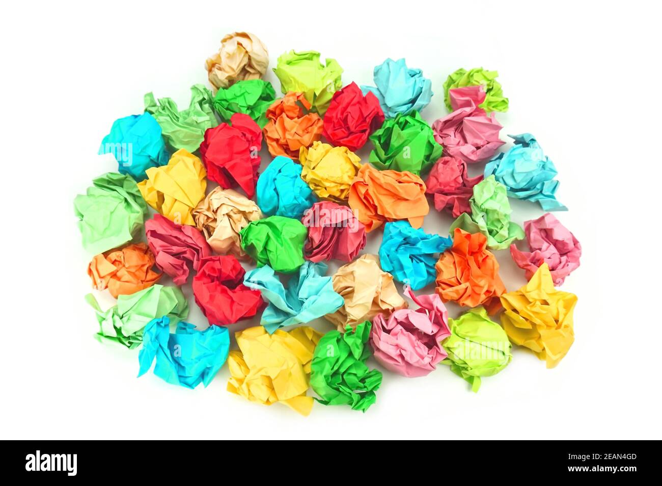 Many colorful crumpled paper lying on the floor Stock Photo - Alamy