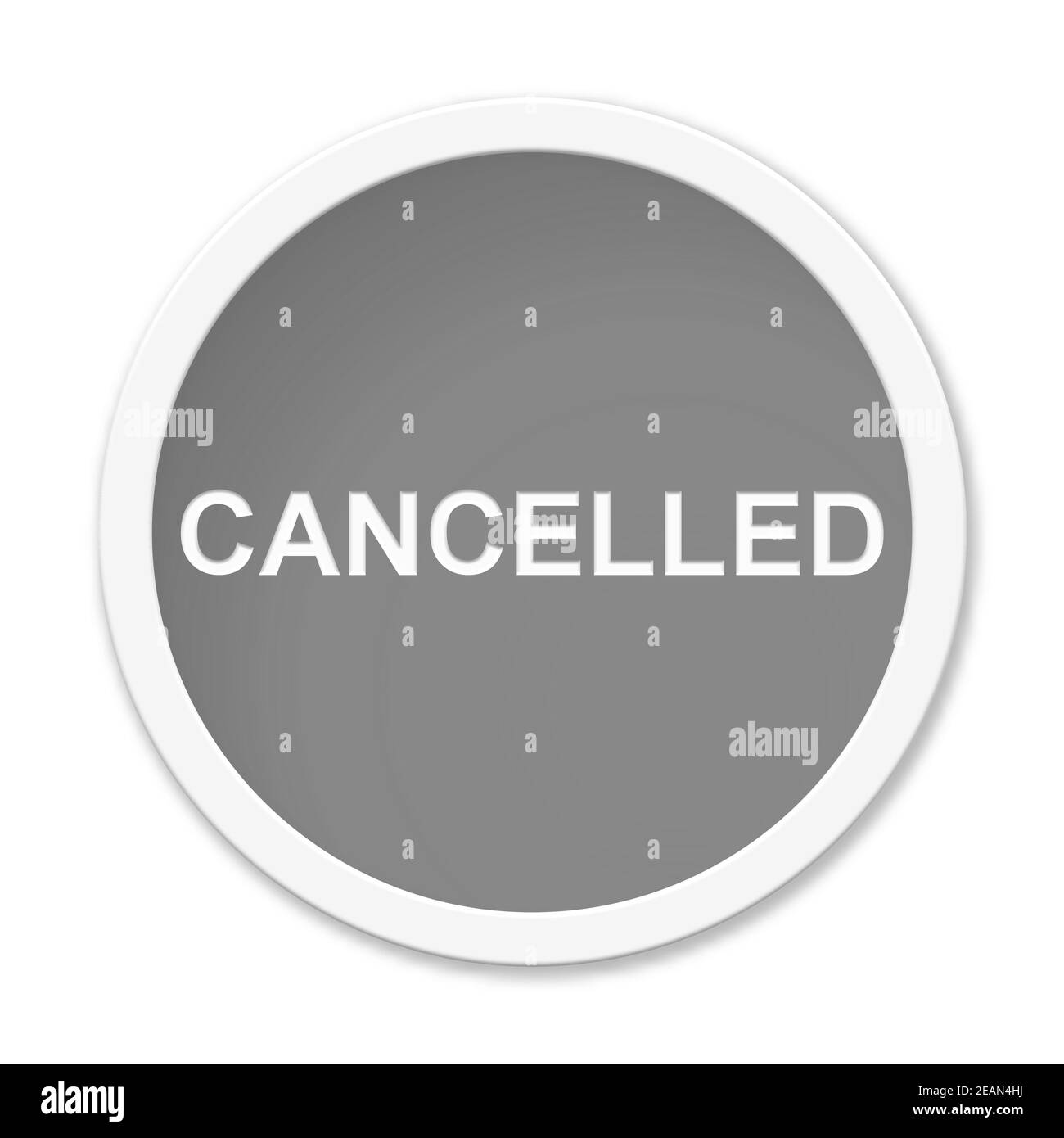 Grey Button: Cancelled Stock Photo - Alamy