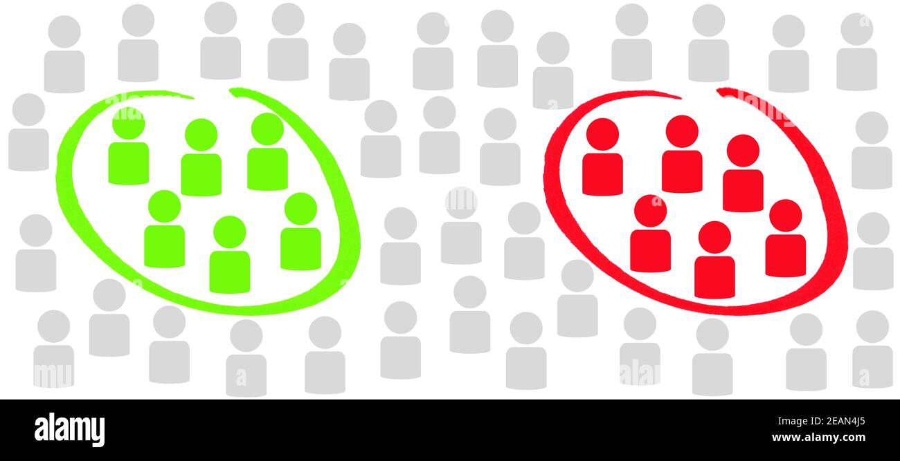 Red and green target groups Stock Photo - Alamy