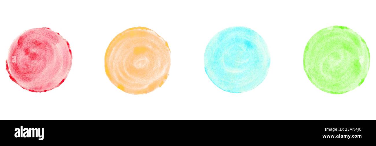 Collection of 4 pastel watercolor circles Stock Photo - Alamy