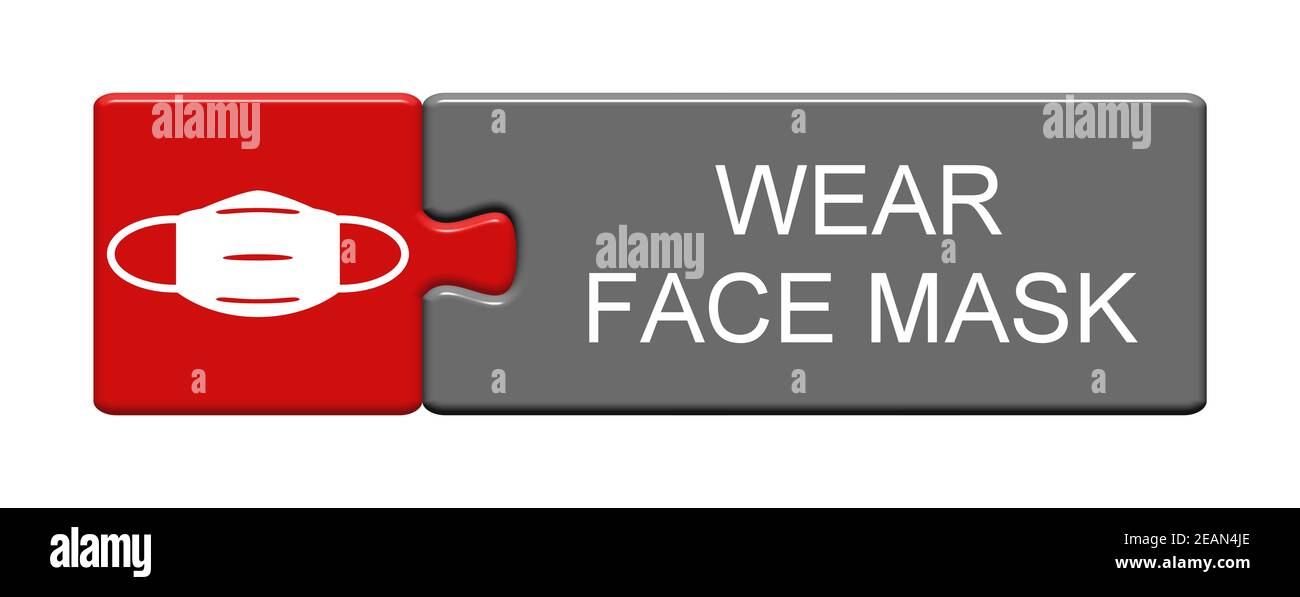 3D illustration: Puzzle icon - Wear Face Mask Stock Photo - Alamy